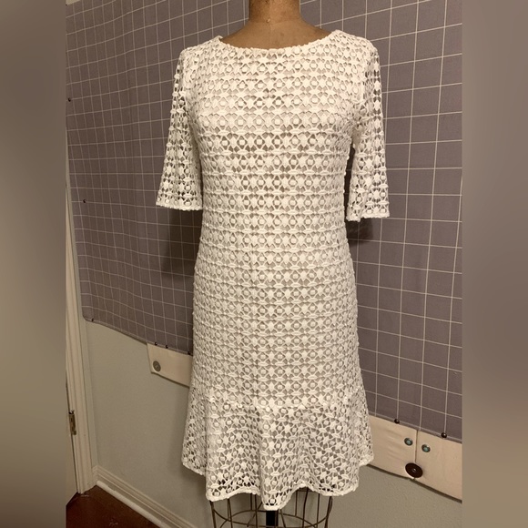 Blue BVM SpA | Dresses | Italian White Lace Fully Lined Dress | Poshmark